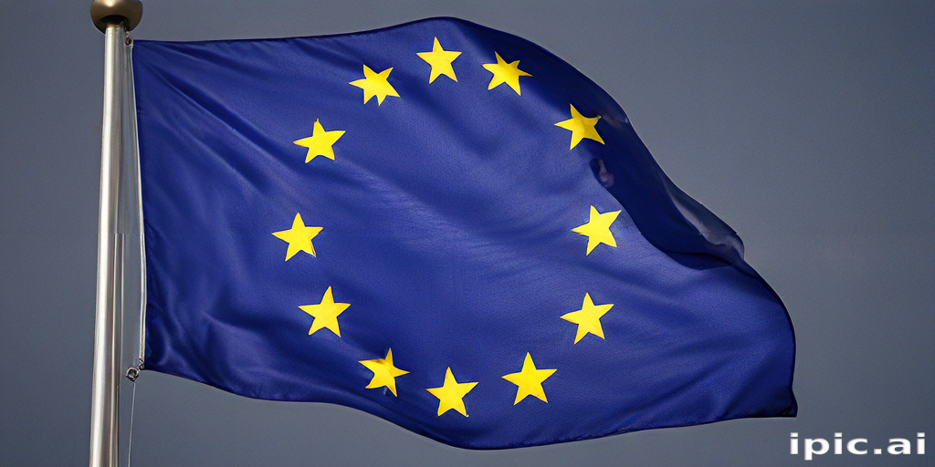 European Union Flag Displaying Twelve Yellow Stars on a Blue Background