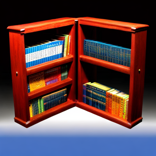 Fantasy Bookshelf with spell books and clay figures of dragons