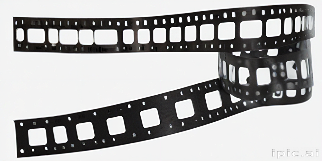 Artistic Representation of a Twisted Strip of Classic Film Reel