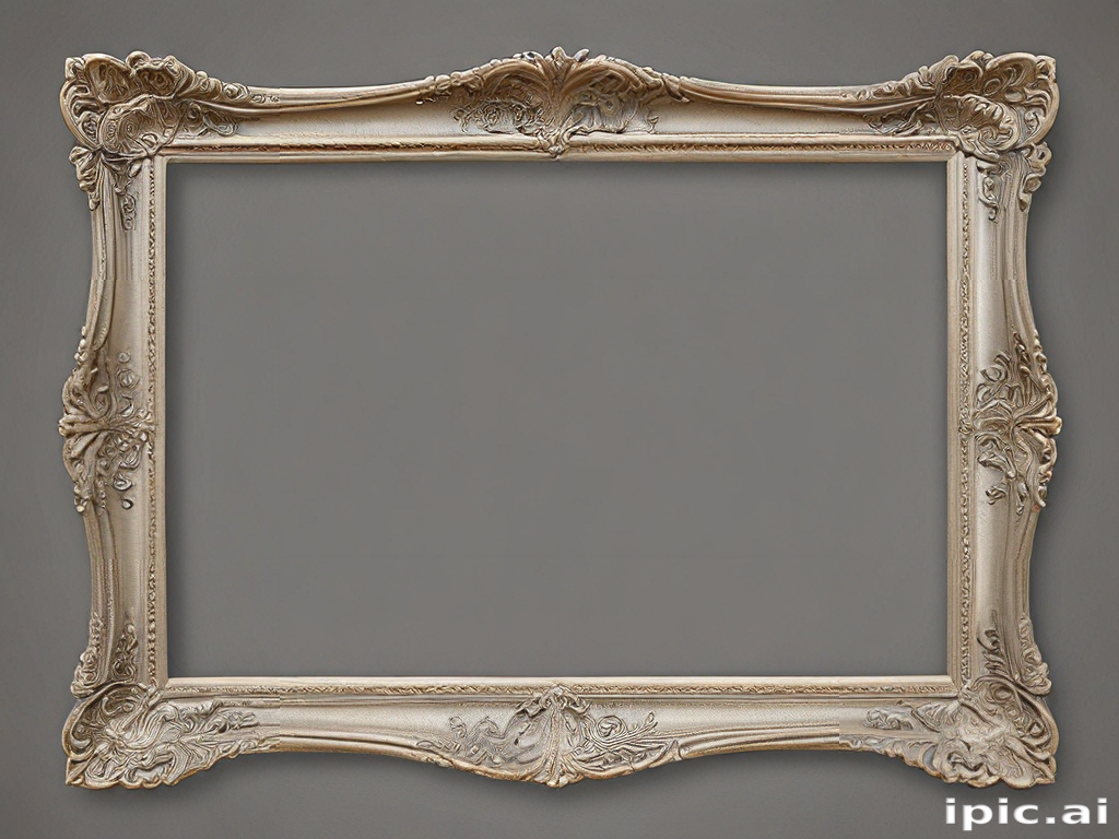 Elegant Vintage Picture Frame with Intricate Designs and Decorative Details