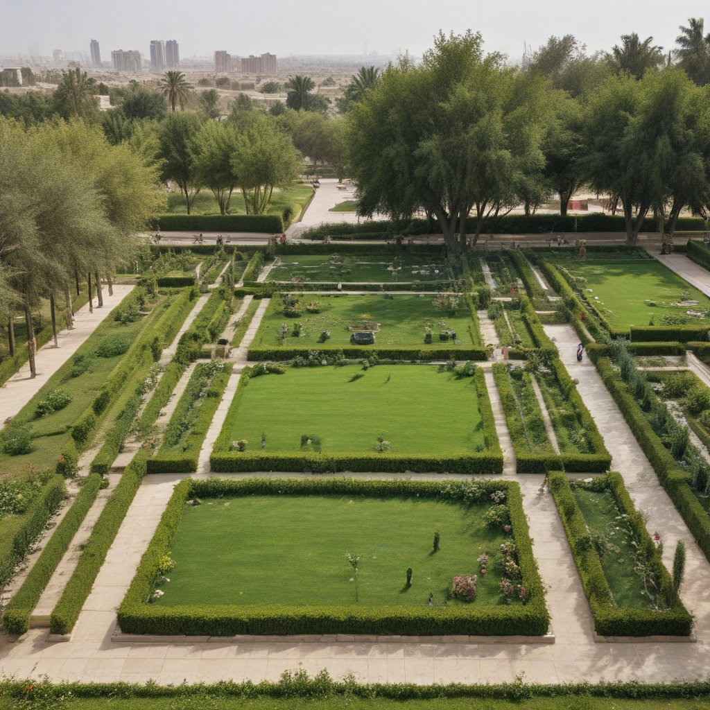 The large garden of Hamid bin Qahtaba perspective view