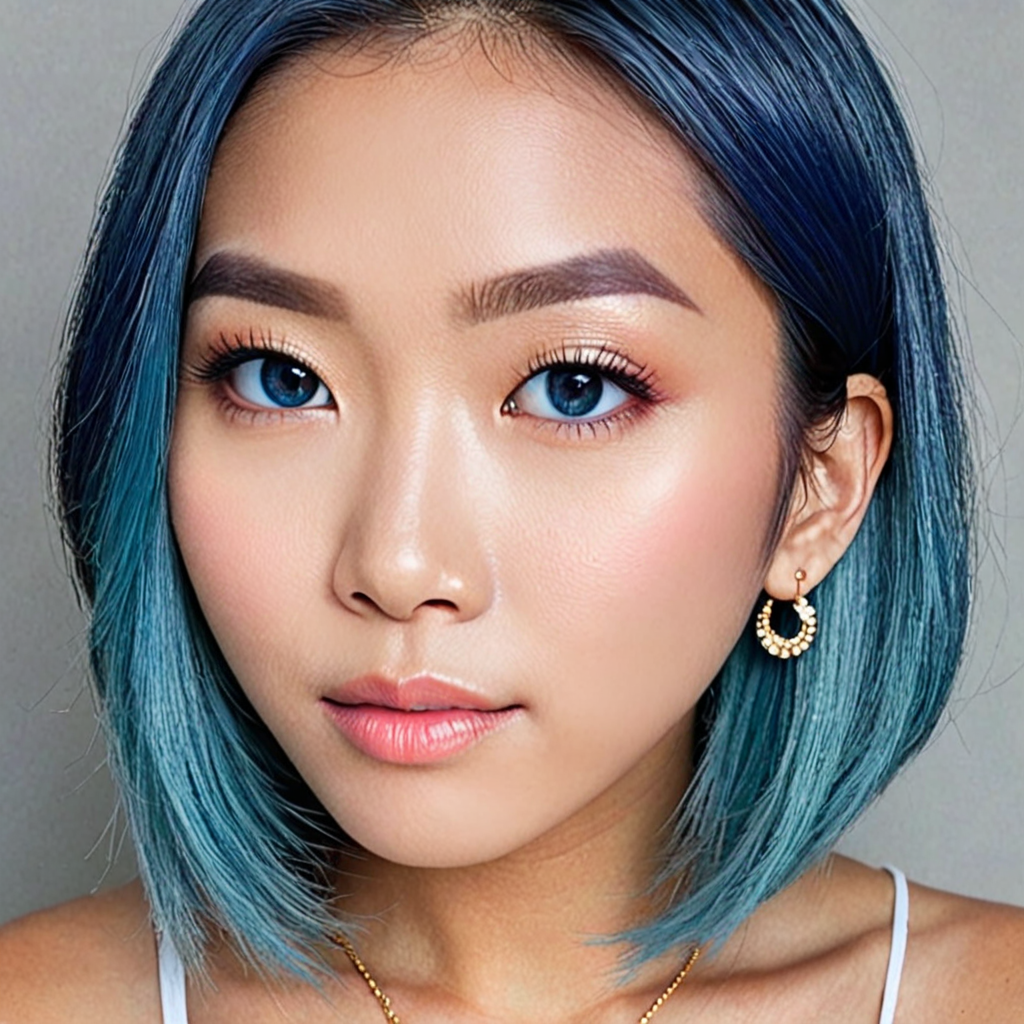 Asian blue hair