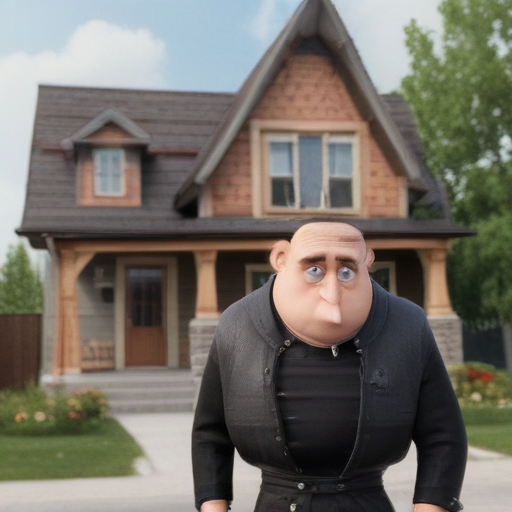 ANIMATED GRU BY A HOUSE
