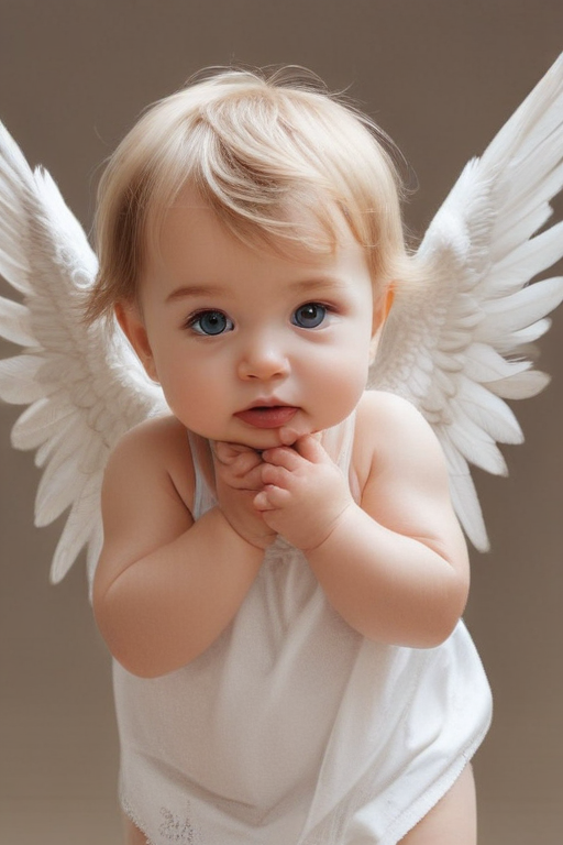 A baby angel with sketch art style