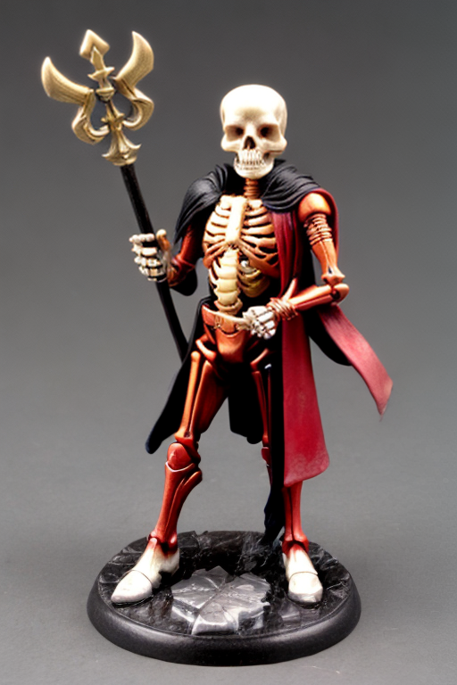 Necromancer skeleton with staff and dagger