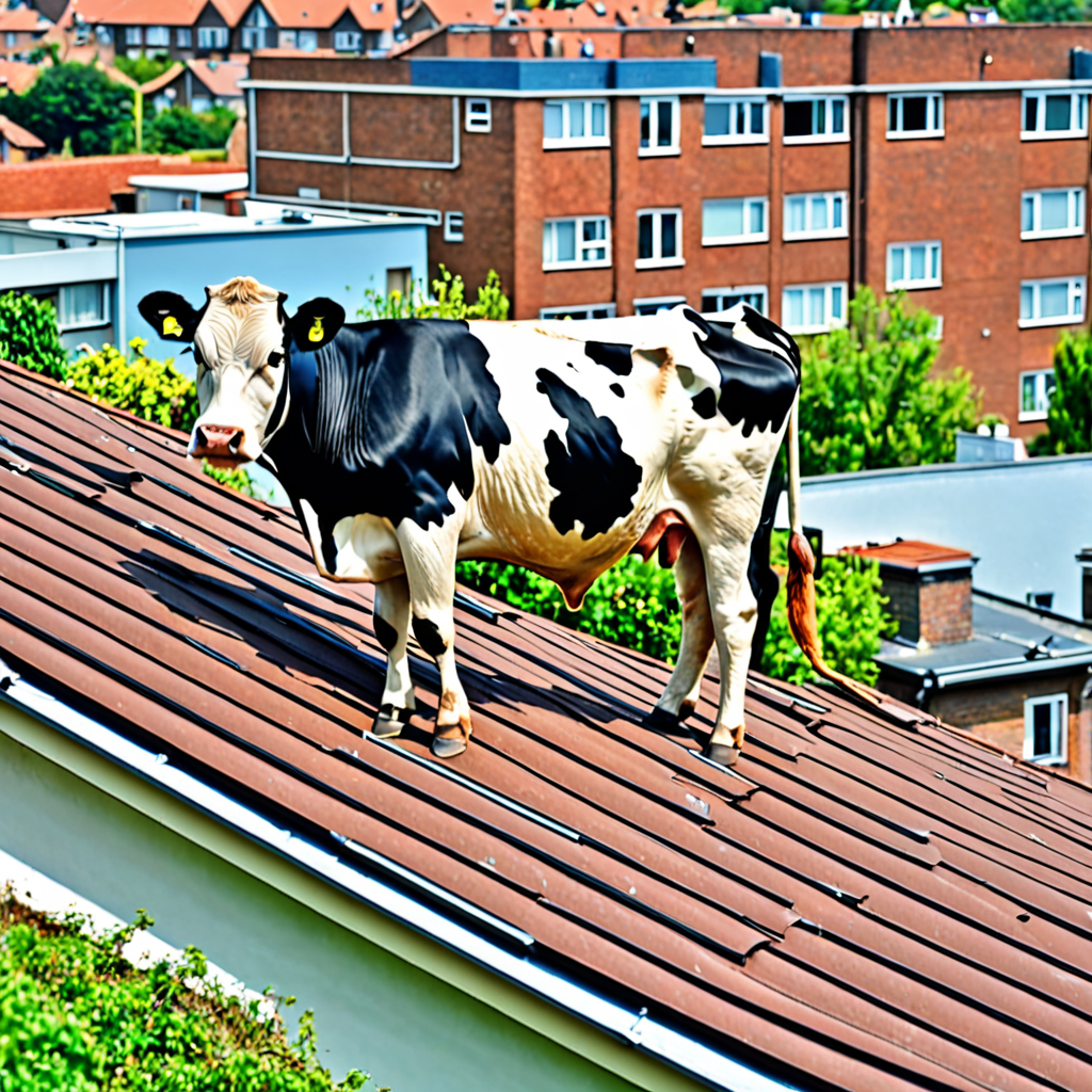 cow on roof