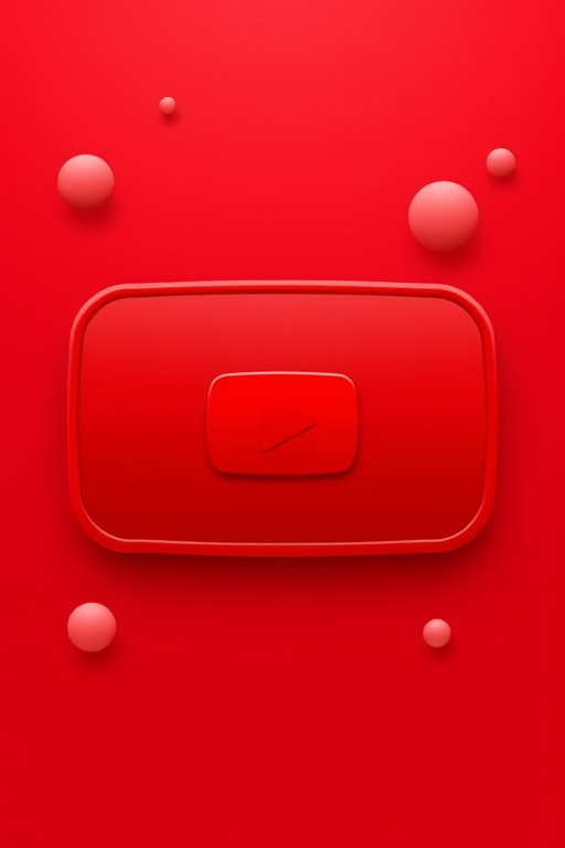 Generate a vibrant red background featuring a stylized YouTube video ...