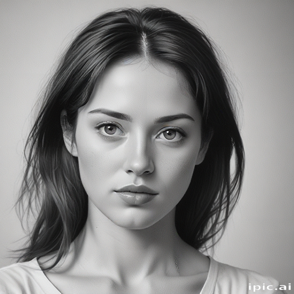 A Portrait of a Young Woman with Natural Beauty and Expressive Eyes.