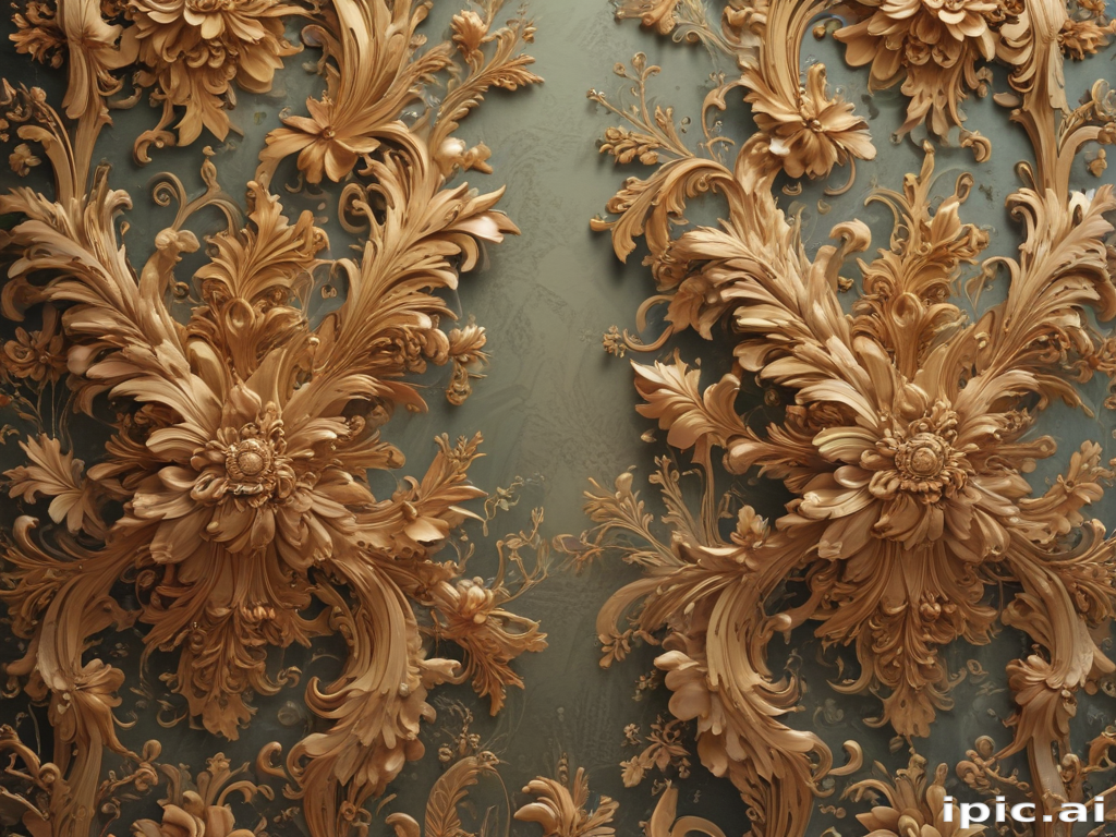Intricate Floral Patterns Adorning an Elegant Decorative Wall Panel Design