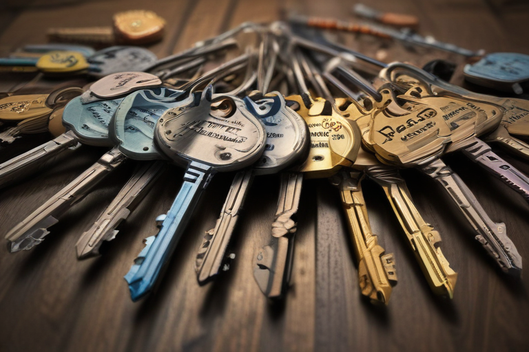 A Collection of Intricately Designed Keys Arranged in a Circular Pattern.