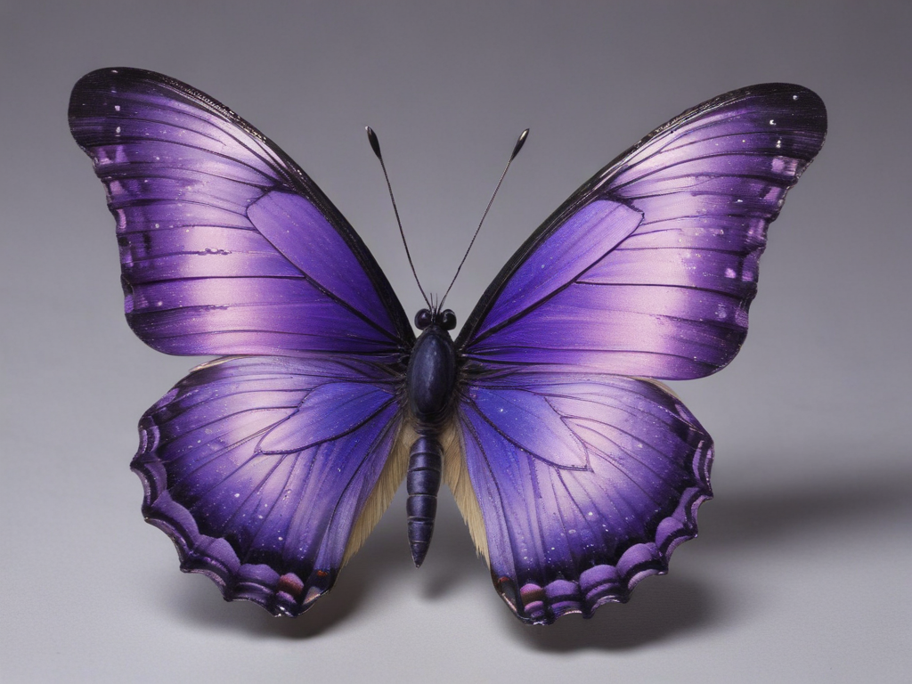 A Beautiful Purple Butterfly with Intricate Patterns and Delicate Wings