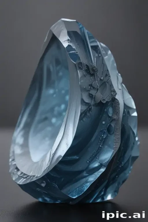 Intricate Blue Crystal Formation Showcasing Unique Patterns and Textures