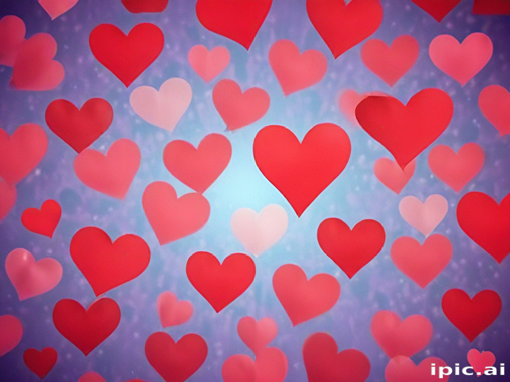 A Colorful Array of Floating Hearts on a Soft Background Displaying Love.