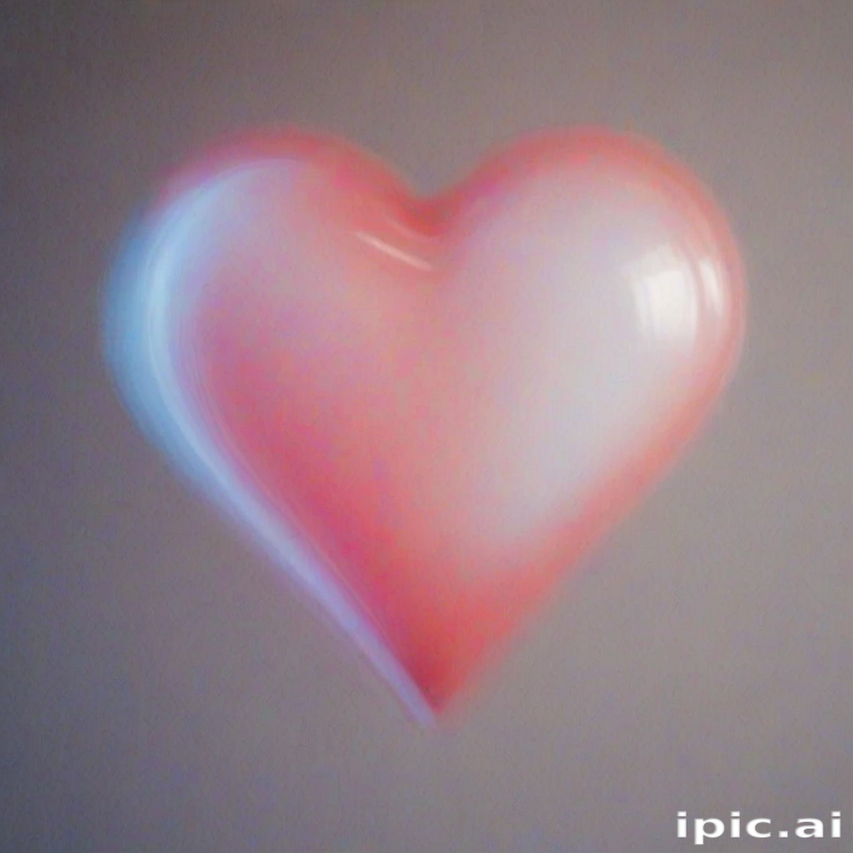 Soft and Dreamy Heart Shape in Gentle Pink and White Hues