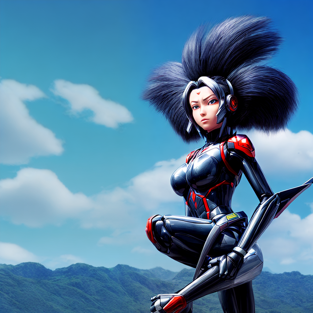 futuristic anime-style monkey image