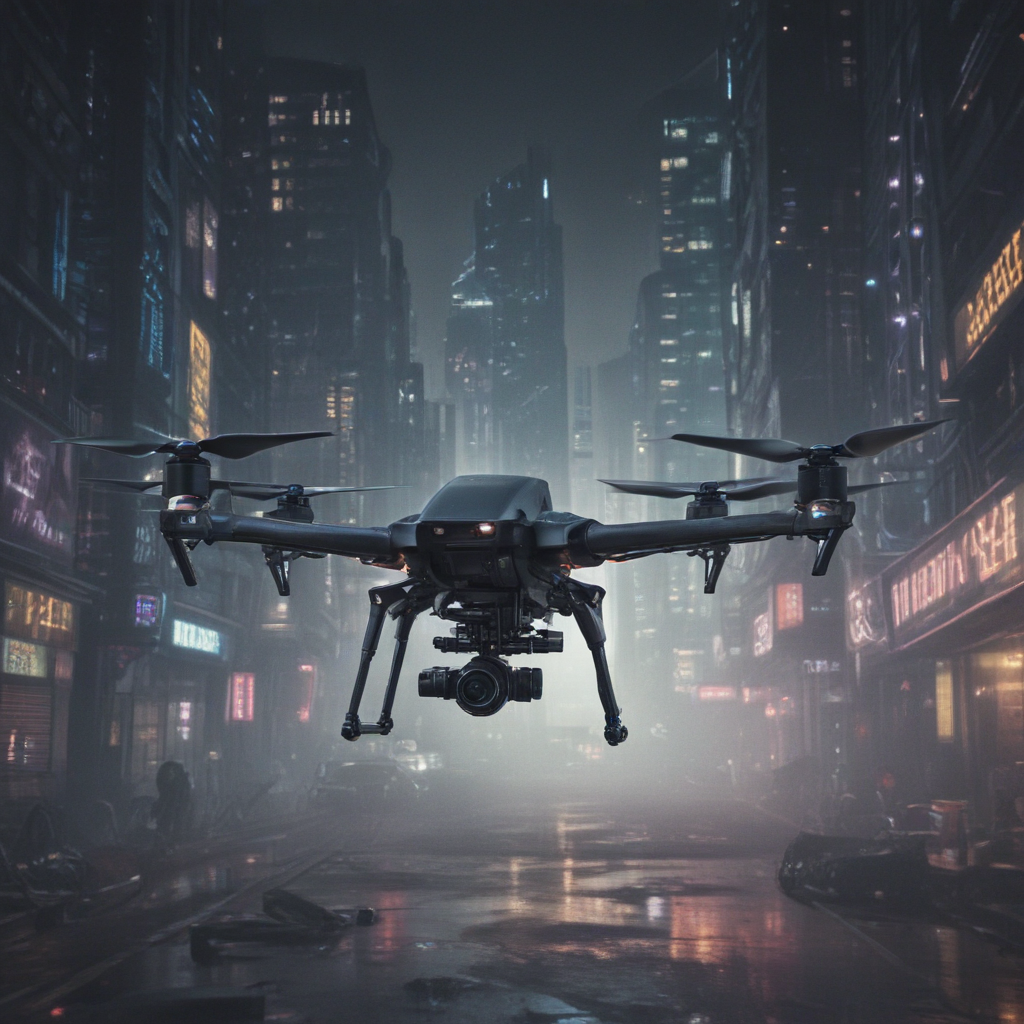 a drone, cyberpunk
