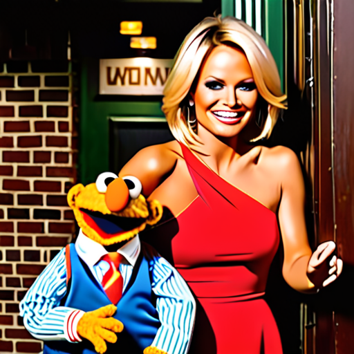 Sesame Street Bert with Pamela Anderson