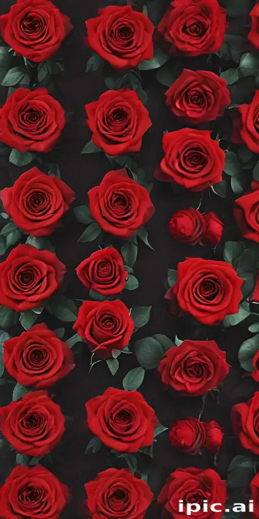 Vibrant Red Roses in a Luxurious Arrangement Against a Dark Background