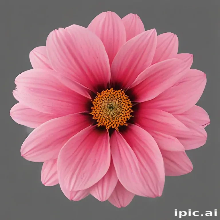 Vibrant Pink Flower with Delicate Petals and Striking Yellow Center