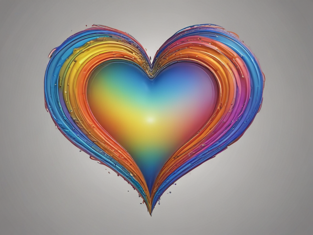 Vibrant Rainbow Heart Radiating Colors of Love and Unity in Harmony