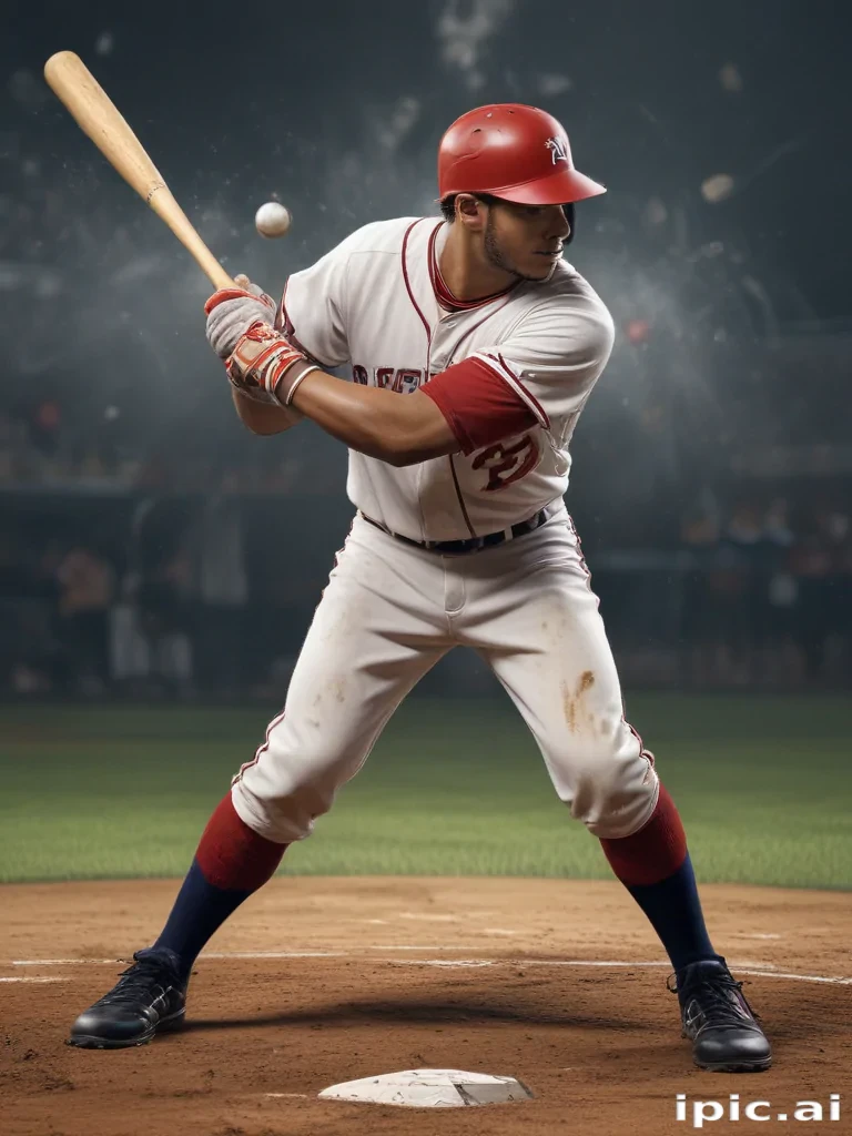 Baseball Player Preparing to Swing with Intense Focus and Determination
