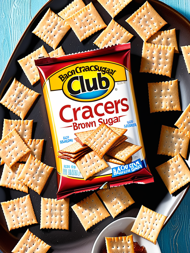 Delicious Club Cracers with Brown Sugar Surrounded by Tasty Snacks
