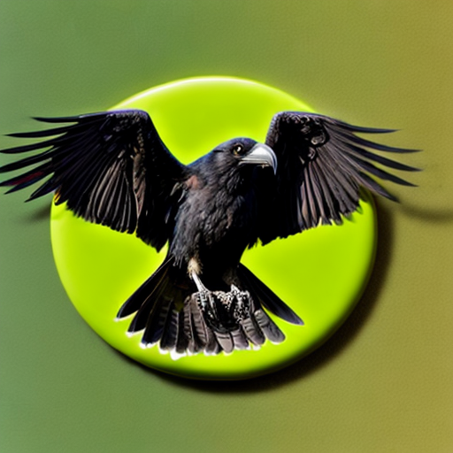 raven with wing curled moving in a circle