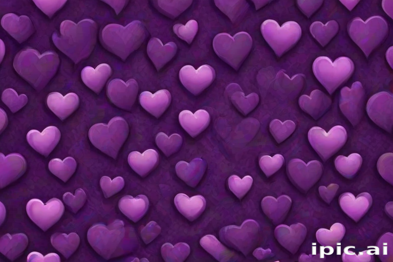Vibrant Purple Hearts on a Deep Background Celebrating Love and Affection