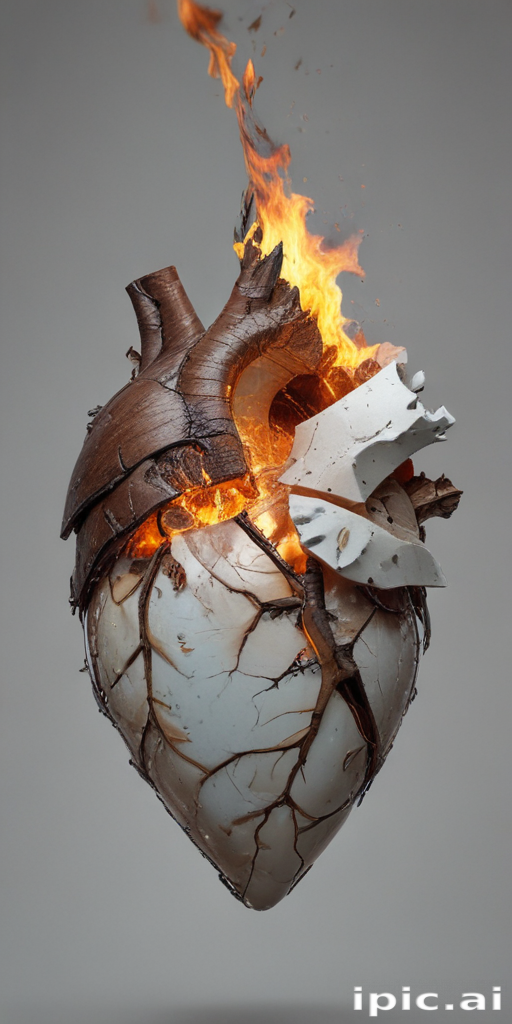 Explosive Transformation of a Heart: A Fusion of Fire and Fragility