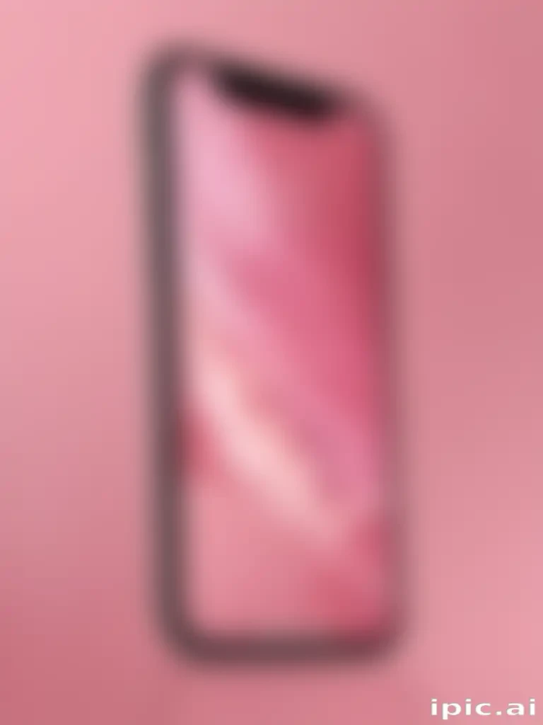 Stylish Smartphone with a Vibrant Pink Background and Modern Design