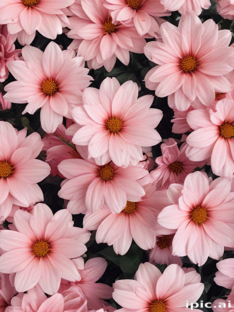 A Beautiful Arrangement of Delicate Pink Flowers in Full Bloom.