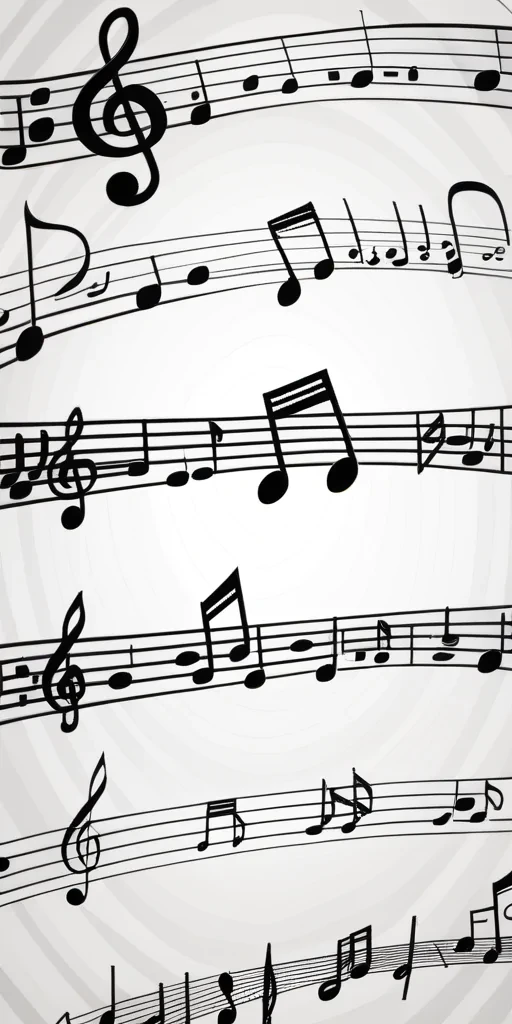 A Beautiful Arrangement of Musical Notes Flowing Across a Soft Background.