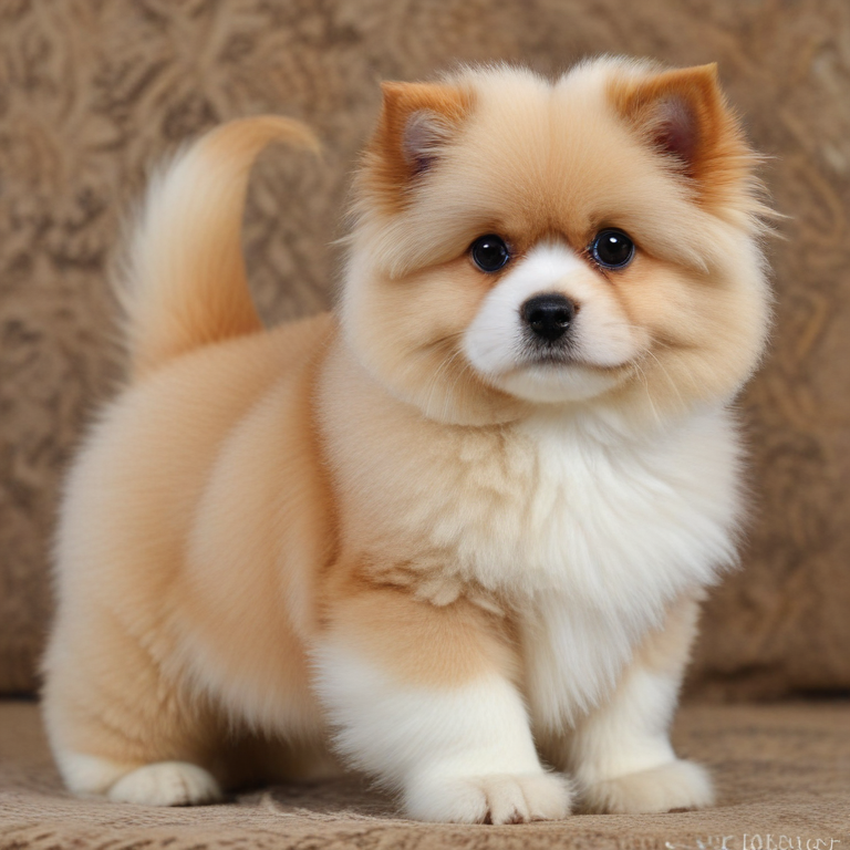 Adorable Fluffy Puppy with Playful Personality and Soft, Furry Coat.