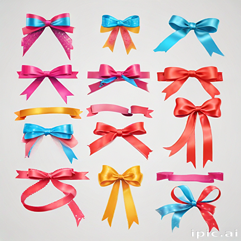 A Colorful Collection of Decorative Bows in Various Styles and Sizes.