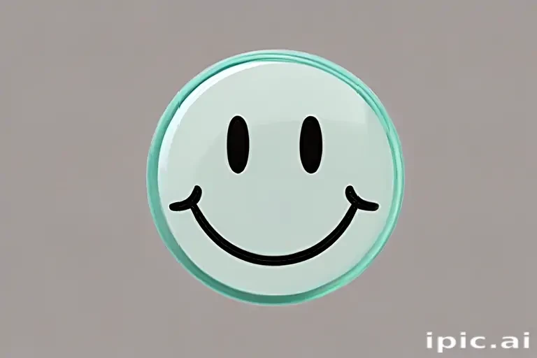 A Bright and Cheerful Smiley Face Icon with a Glossy Finish.