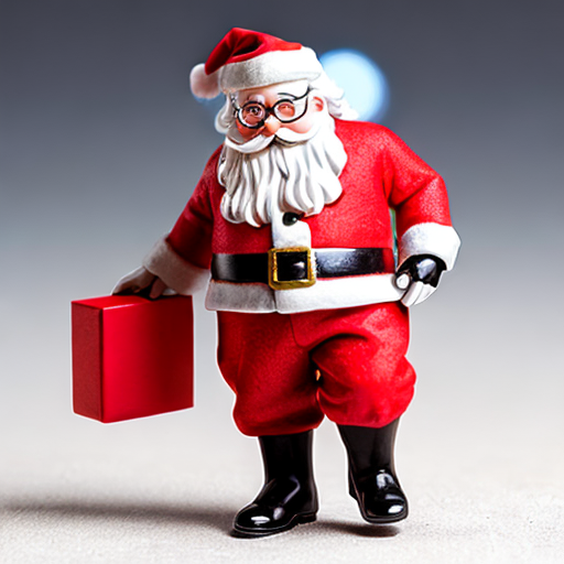 santa claus with a model