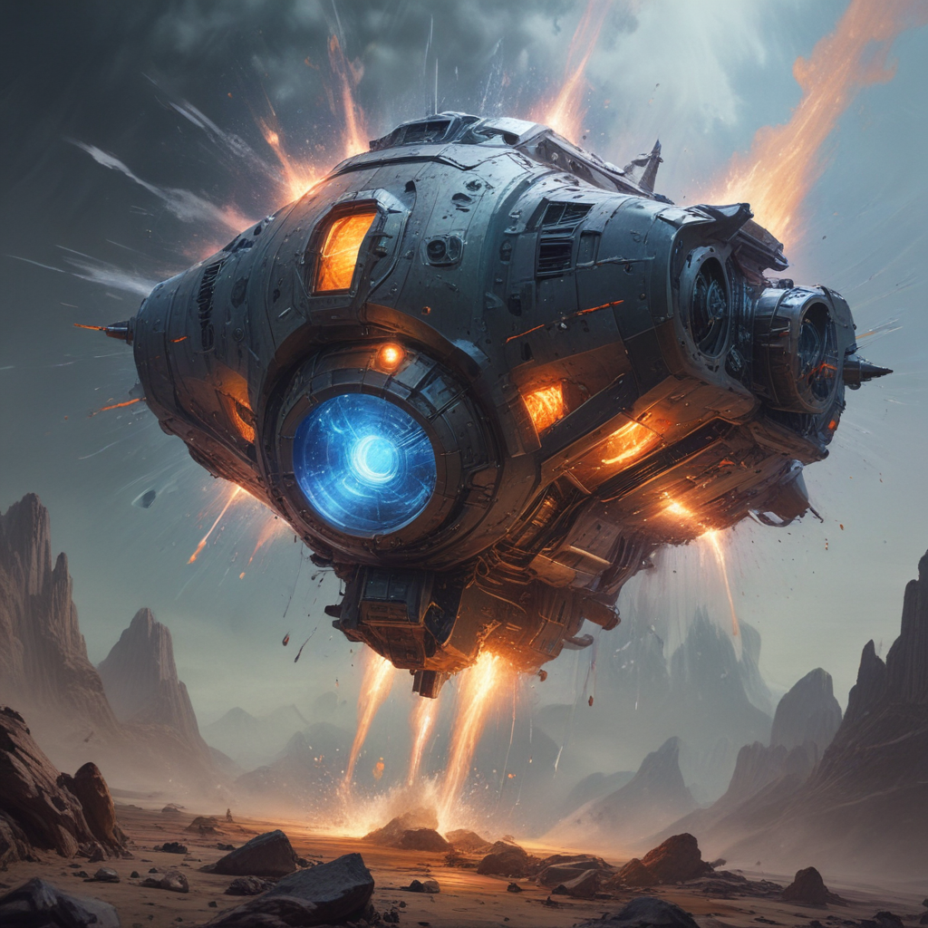 Realistic sci-fi painting of spell blast