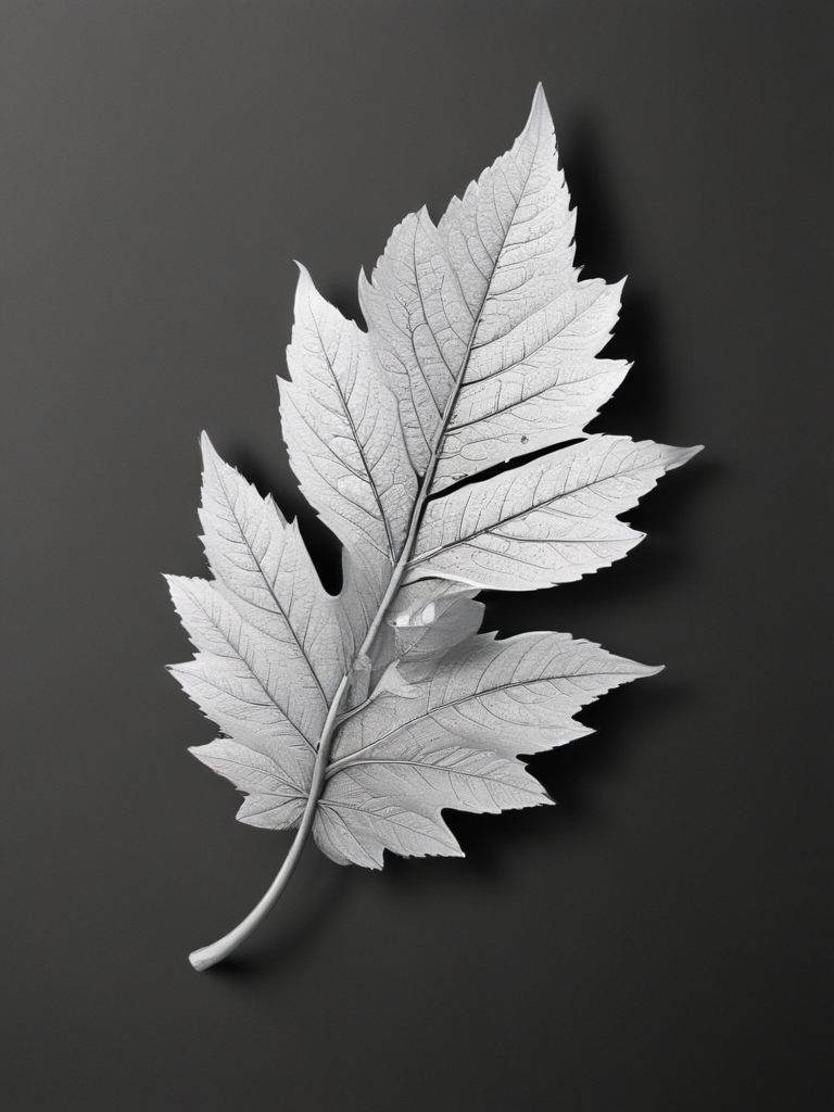 Beautifully Detailed Monochrome Leaf Displaying Nature's Intricate ...