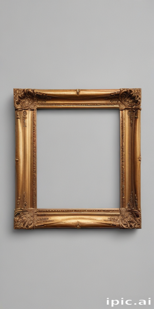 Elegant Vintage Gold Picture Frame Ready for Your Favorite Artwork Display