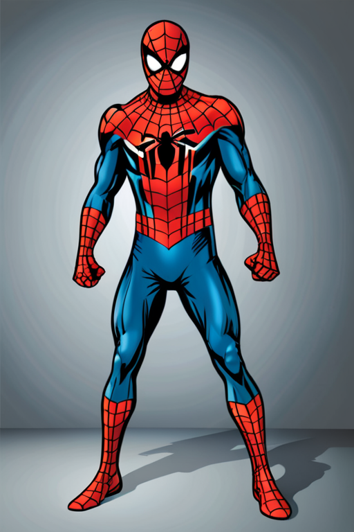 Full Vector portrait of spider Man of Marvel superheroes