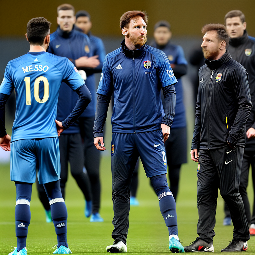 messi talking with robot