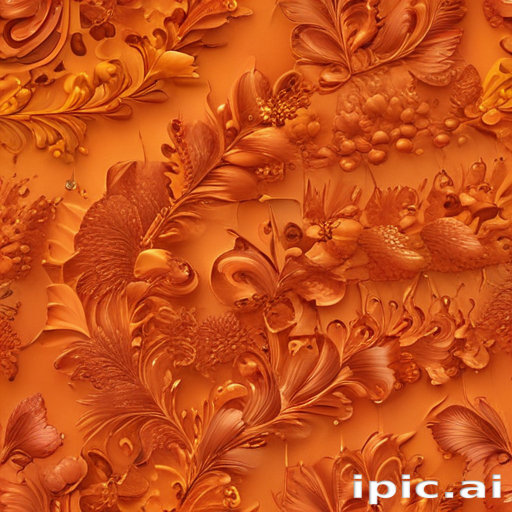 Intricate Floral Patterns in Vibrant Shades of Orange and Gold