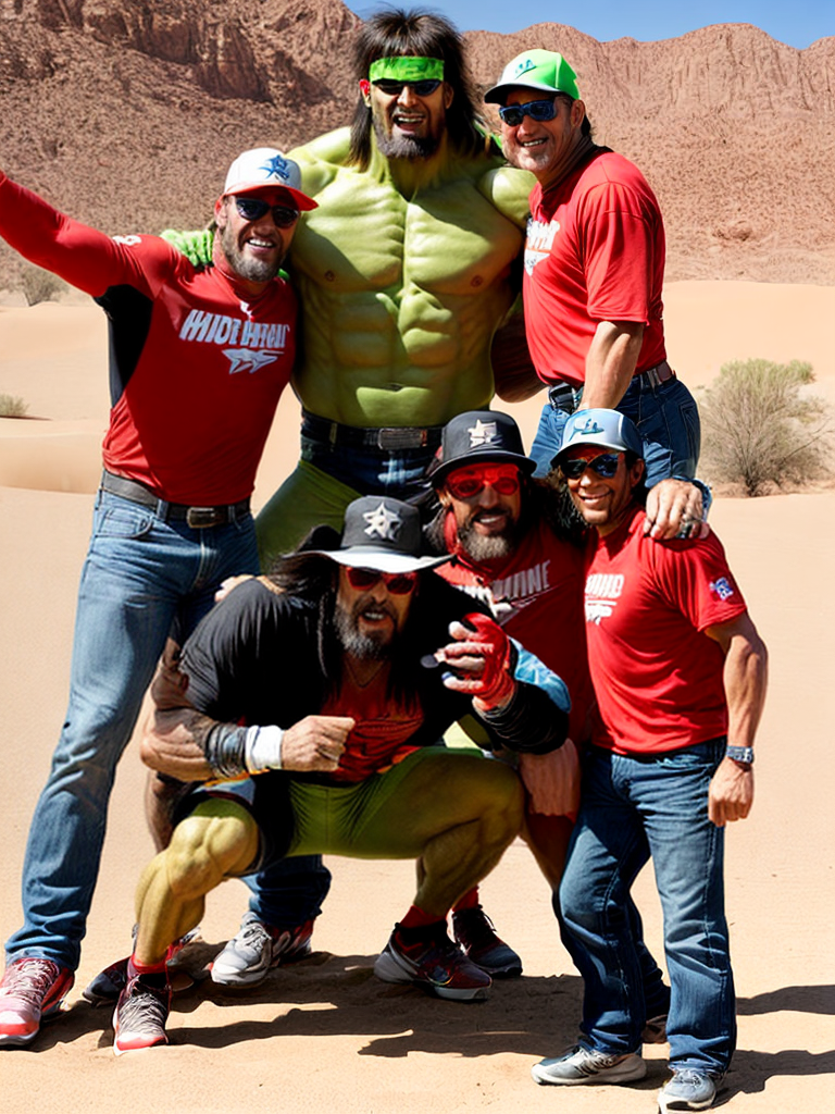 Macho Man Randy Savage Hulk Hogan in the desert