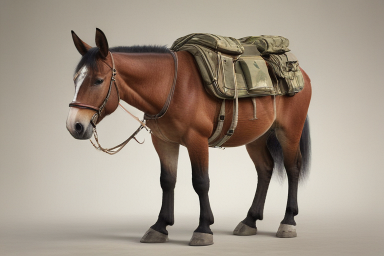 a military mule without a background
