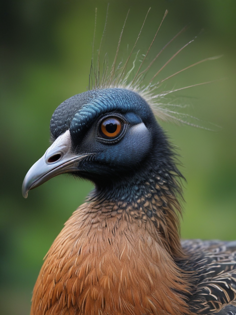 Majestic Close-Up of a Colorful Bird with Striking Features and Plumage.