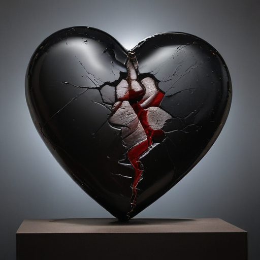 Artistic Representation of a Broken Heart Symbolizing Pain and Healing ...