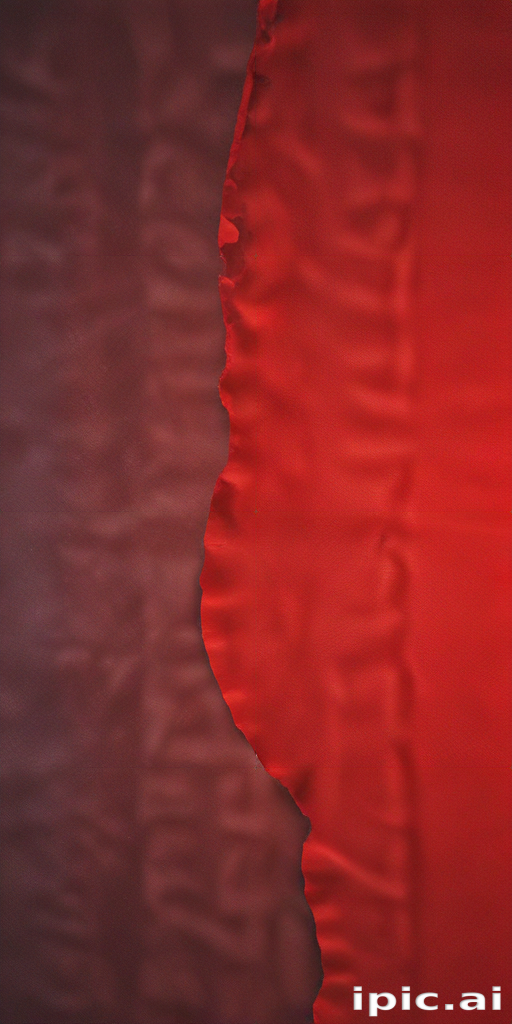 Abstract Composition of Red Textures with Smooth and Ruffled Surfaces
