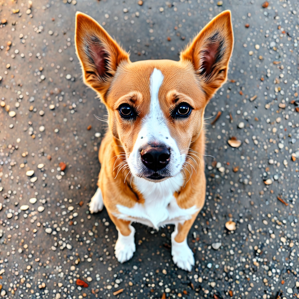 cute dog sniffing the camera