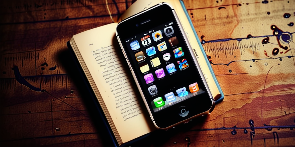 An iPhone Resting on an Open Book: Technology Meets Literature