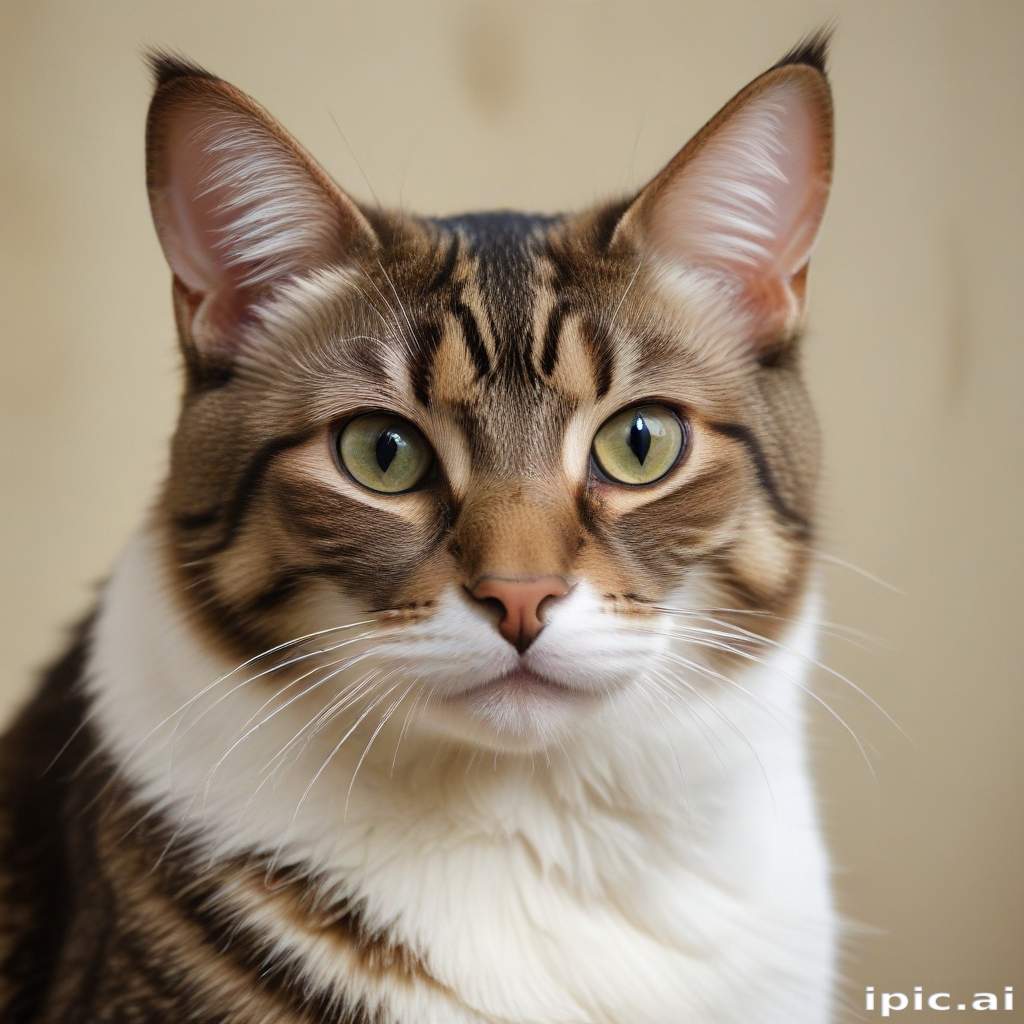 Close-Up Portrait of a Strikingly Beautiful Cat with Unique Features